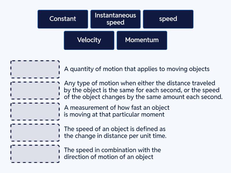 Describing motion - Match up