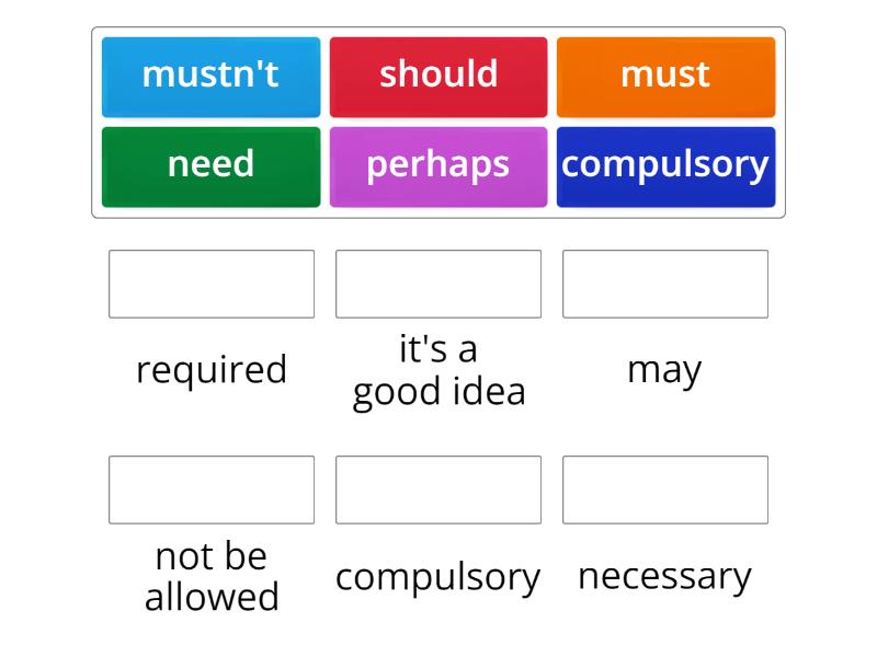 MODAL VERBS - Match up