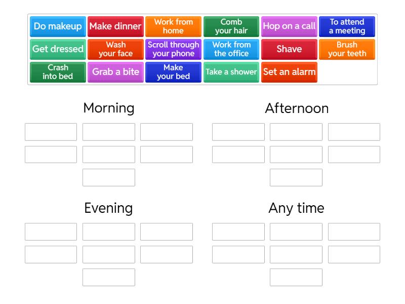 My Daily Routine A1-A2 - Group sort