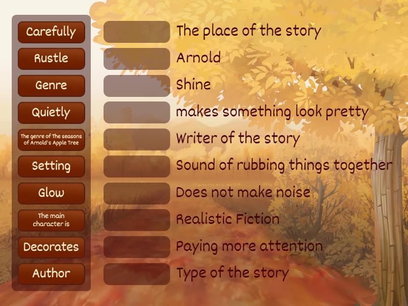 The seasons of Arnold's apple tree (vocab_elements) - Match up