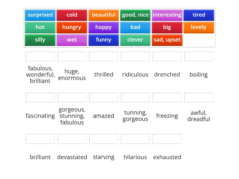 Extreme adjectives 1 - Match up