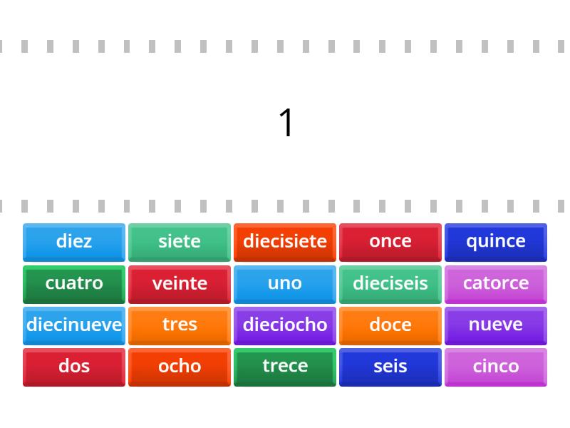 Los numeros de 1 a 31 - Find the match