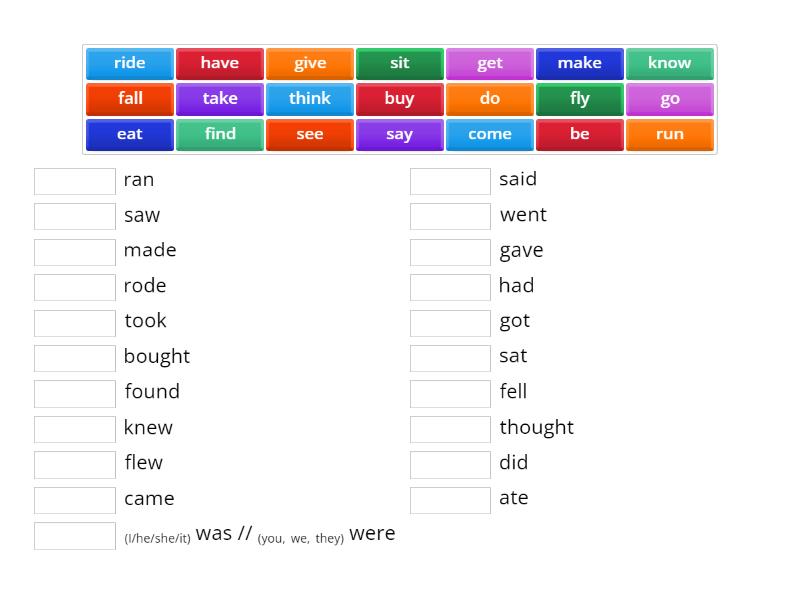 Past Simple_Movers+Flyers - Match up