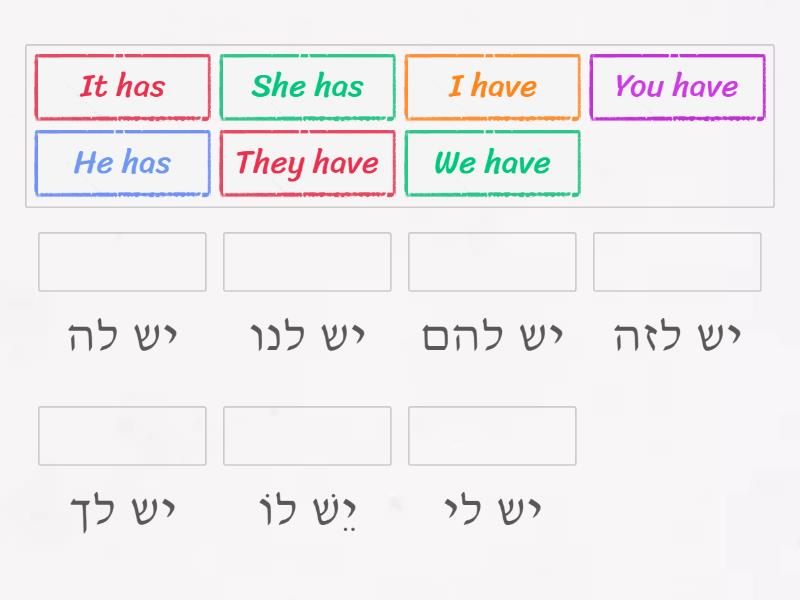 1 - has/have (Hebrew) - Match up