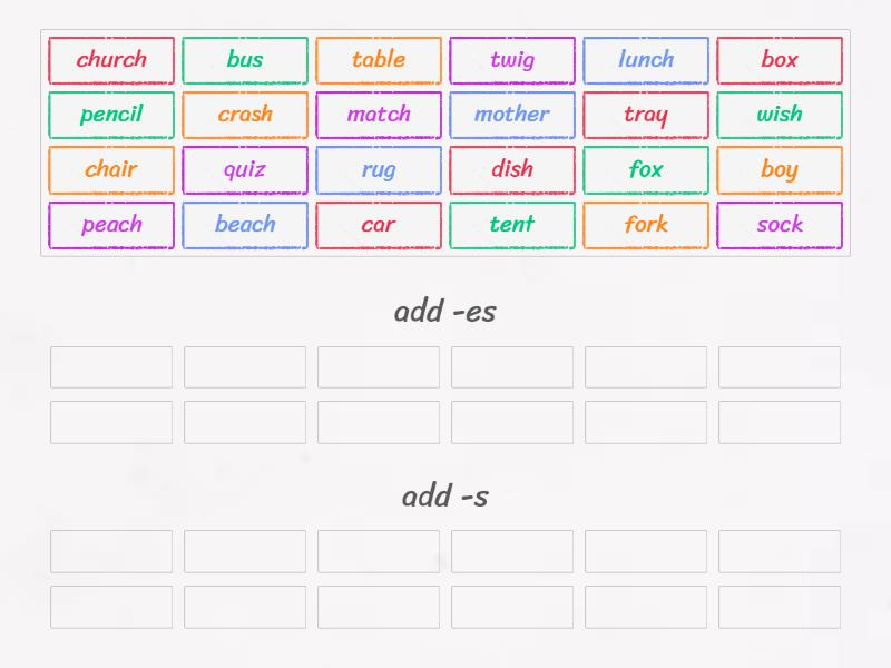 CKLA U3 Plural Nouns - Group sort
