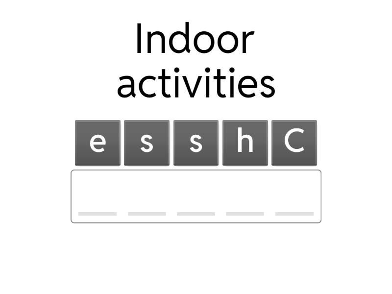 spelling Activities indoor -outdoor - Anagram