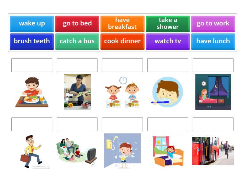 Daily Routines - Find the Match - Match up