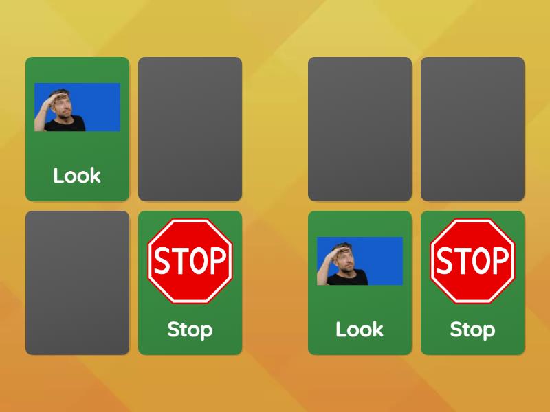 Stop, look, listen, think - Matching pairs