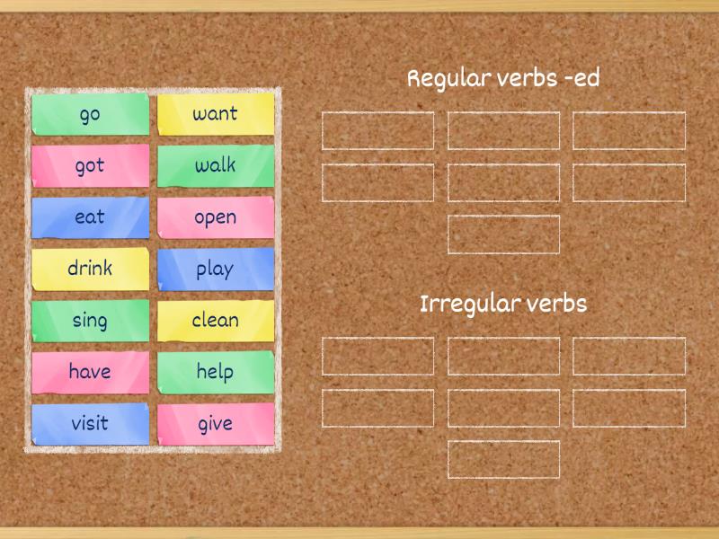 Regular vs Irregular Verbs - Group sort