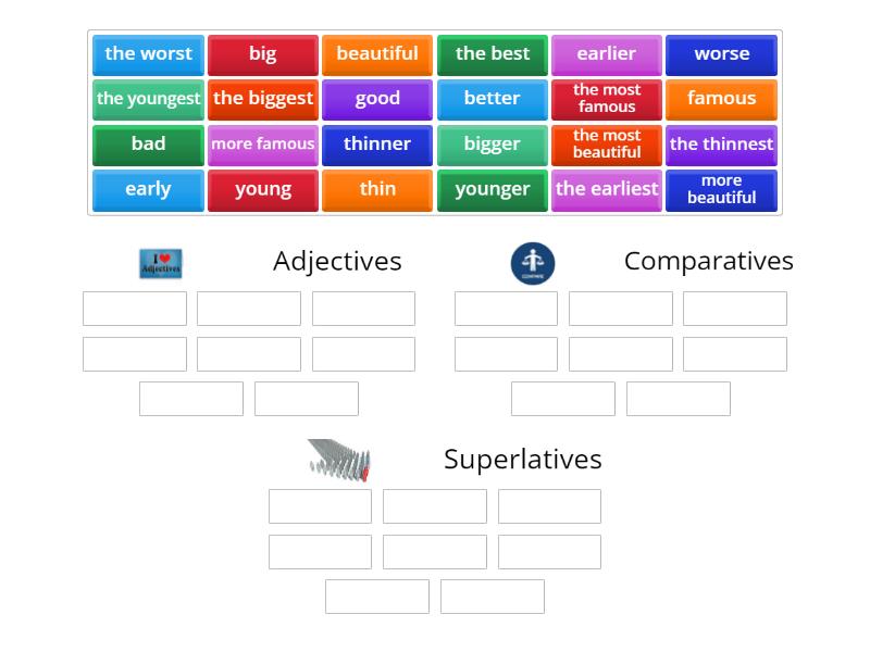 Gr 3 Comparatives & superlatives 2 - Group sort