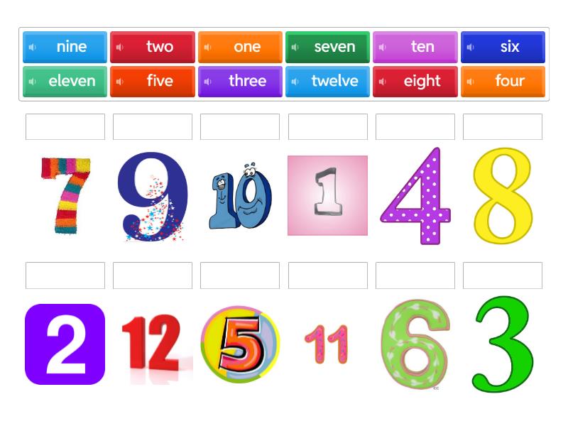 Numbers 1-12 - Match up