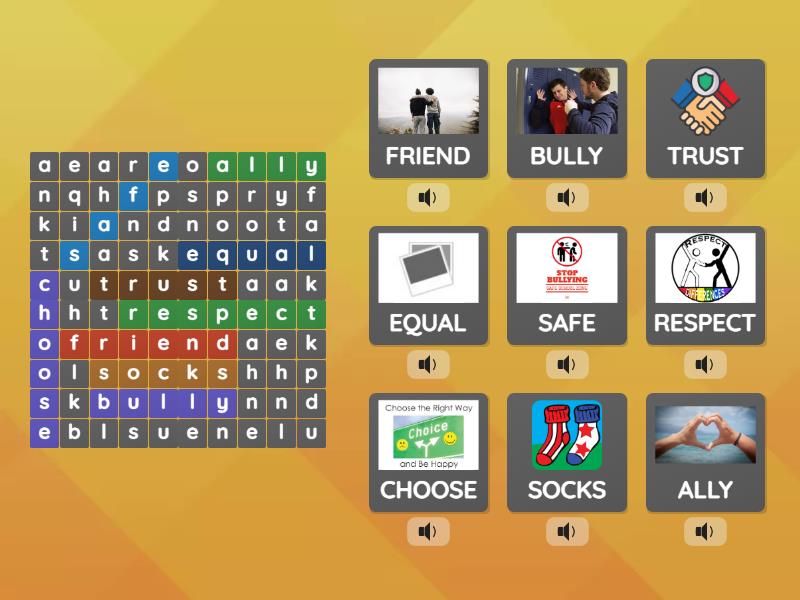 ESOL Anti-Bullying Week - Wordsearch