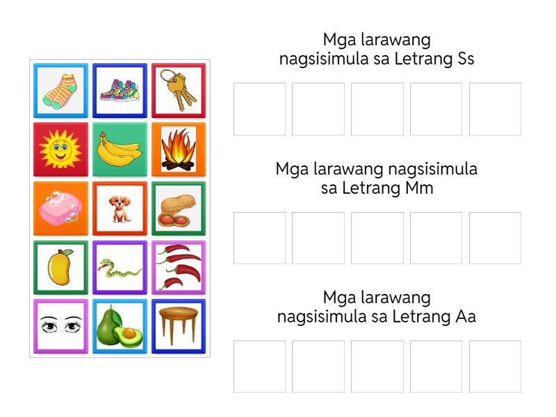 Drag and drop each item into its correct group - Group sort