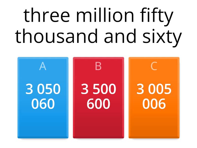 Big numbers - Quiz