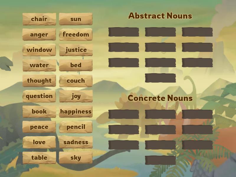 Abstract Vs. Concrete Noun Sort - Group sort