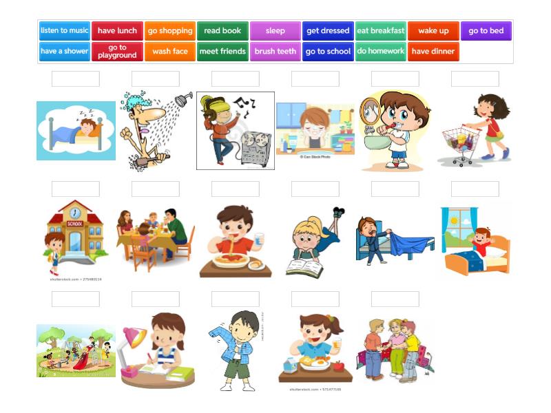 Daily routines- Match - Match up