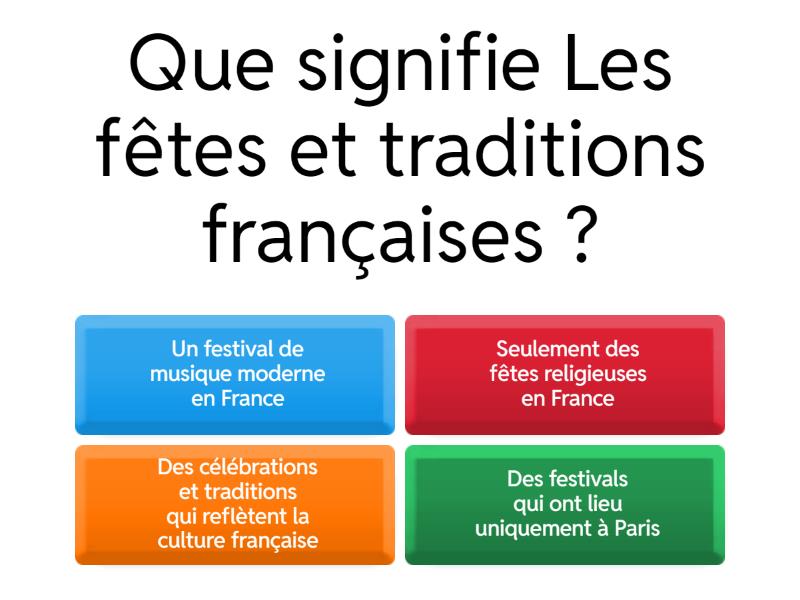 Les fêtes et traditions en France - Quiz