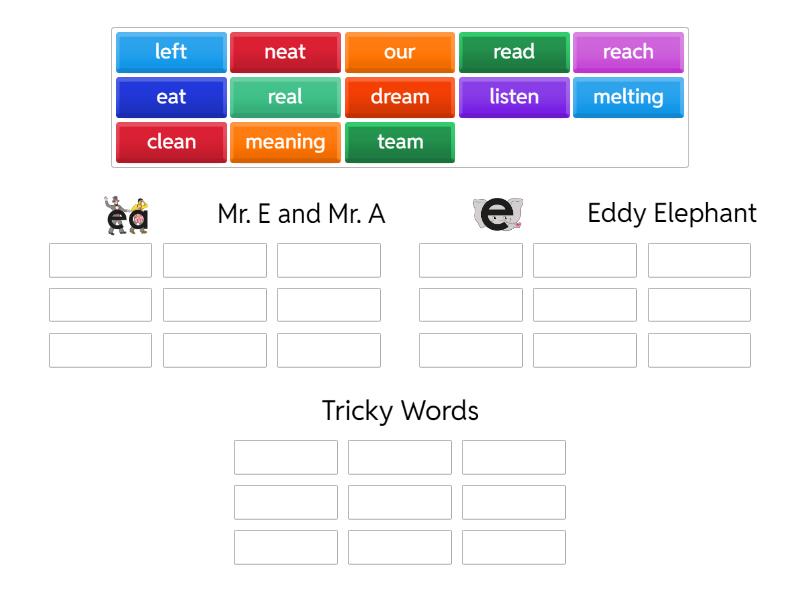 Letterland Unit 20 - Group sort