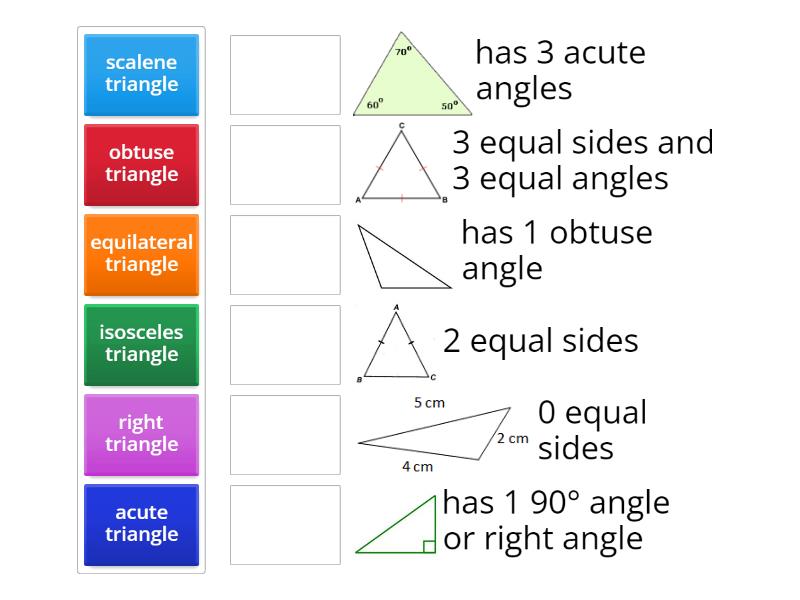 Properties of 2D Shapes- Triangles - Match up
