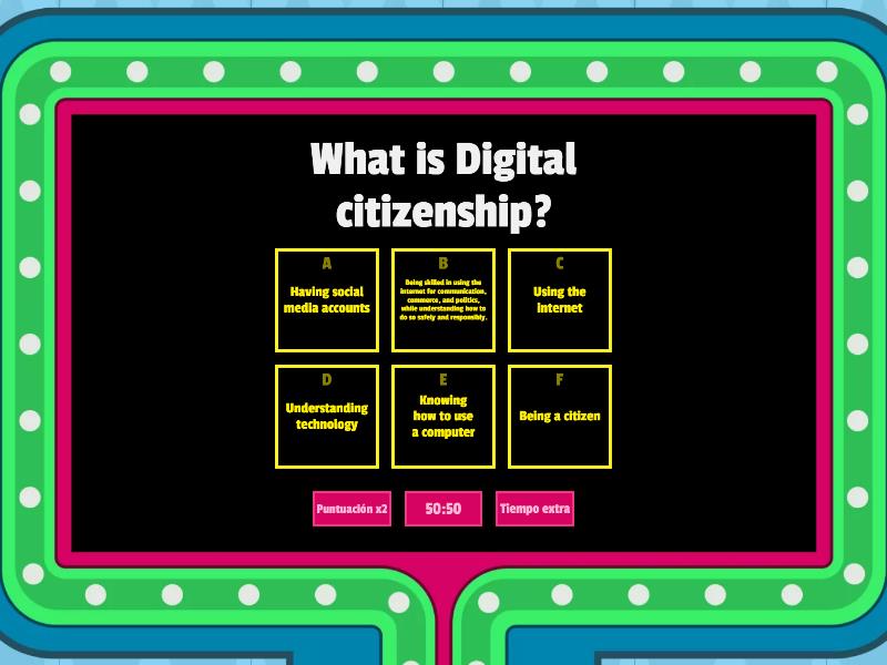 Digital citizenship and Cyberbullying quiz - Gameshow quiz