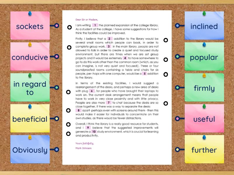 Formal letter- C2 - Labelled diagram