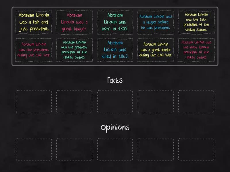 Abraham Lincoln Fact vs. Opinion Sort - Group sort