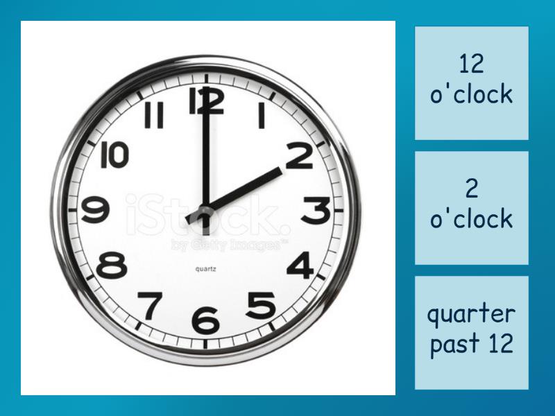 Analogue Time o'clock / half past / quarter past /quarter to - Quiz