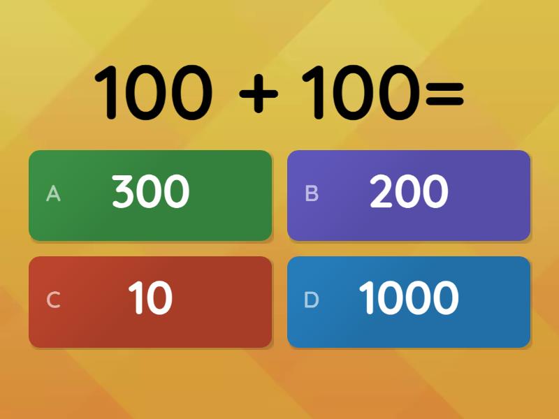Sumas y restas 100 al 900 - Questionário