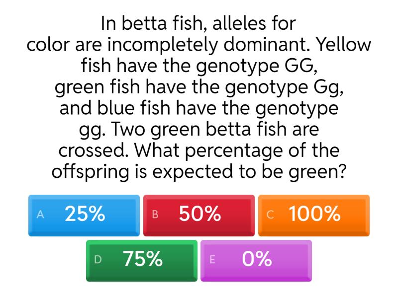 Incomplete Dominance and Codominance - Quiz