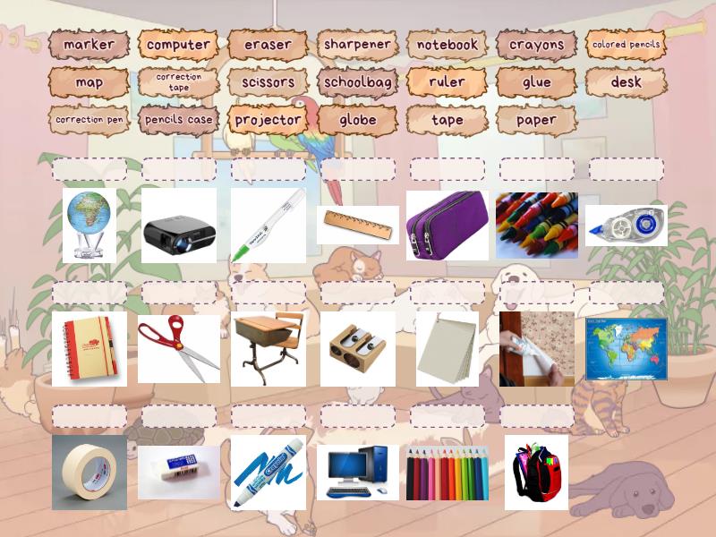 School supplies match - Match up