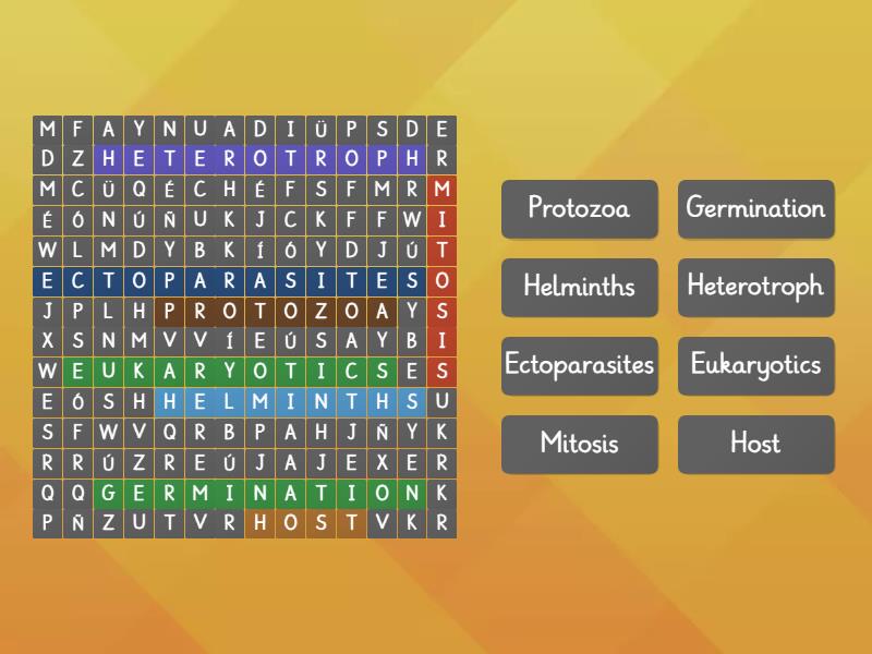 Pathogens: Fungi and parasites - Wordsearch