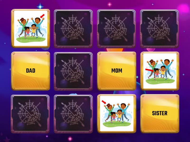 Family Members Memory Game - Matching pairs