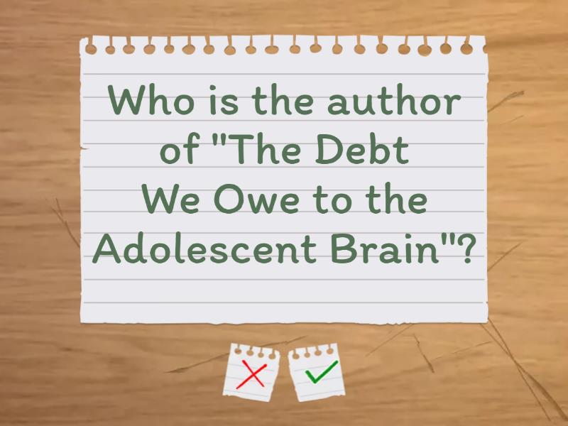The debt we owe questions - Flash cards