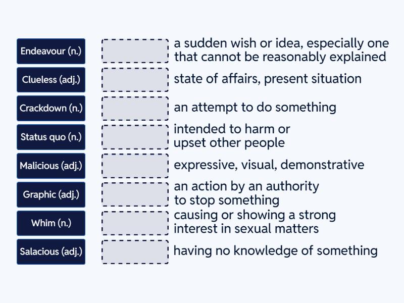 Unit 3 Section 2 Vocabulary - Match up