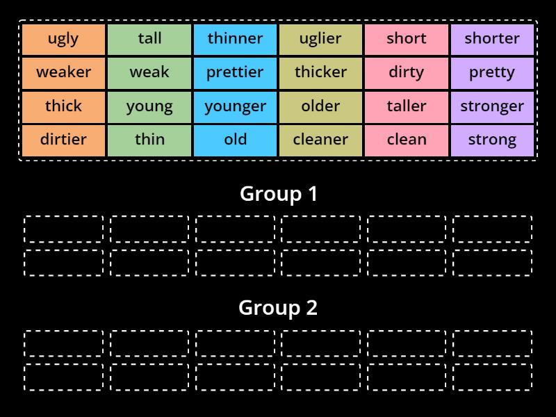 Everybody up 3 U5 Adjectives - Group sort