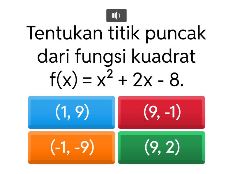 Fungsi kuadrat - Quiz