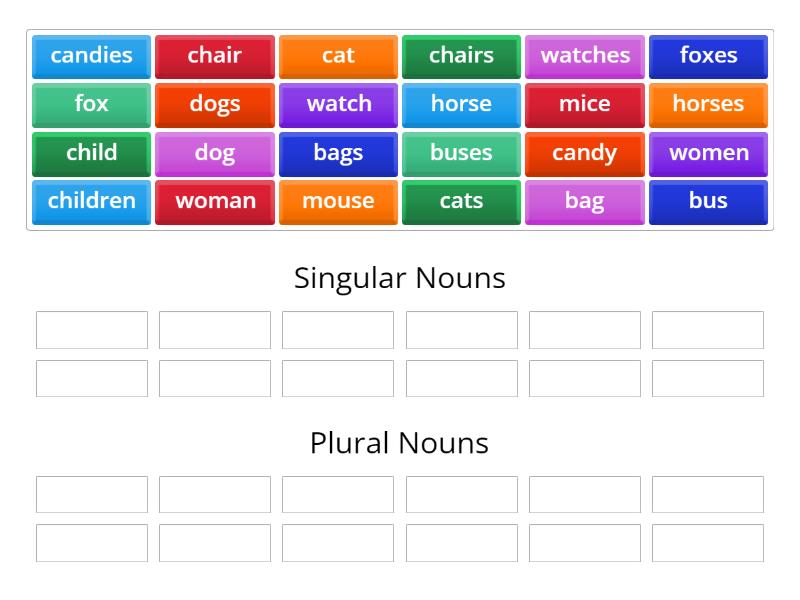 Singular and Plural Noun Sort - Pengurutan grup