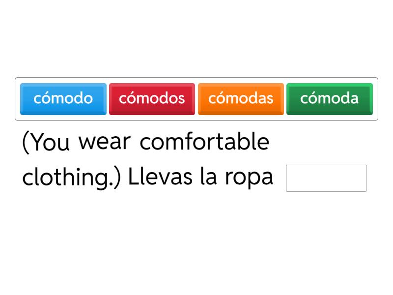 La Ropa y Los Adjetivos Posesivos y Adjetivos Demostrativos - Complete ...