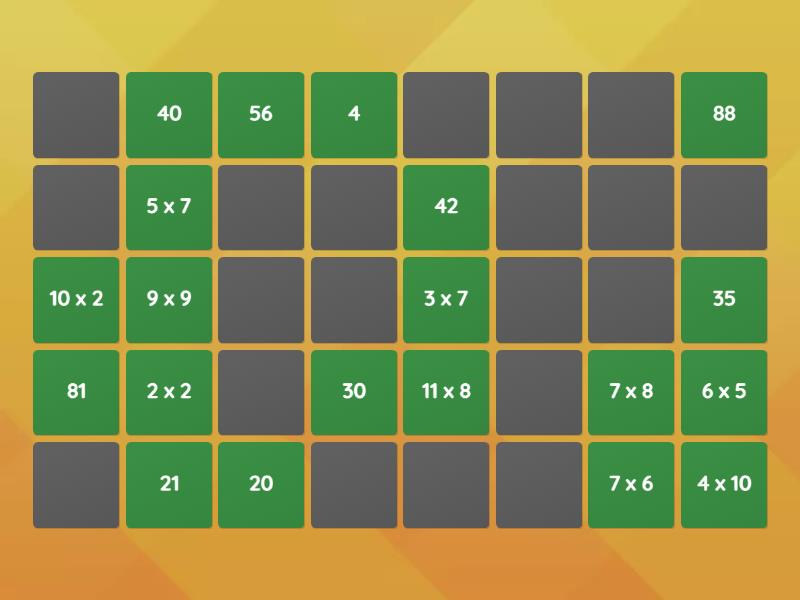 1 12 Times Tables Matching Pairs