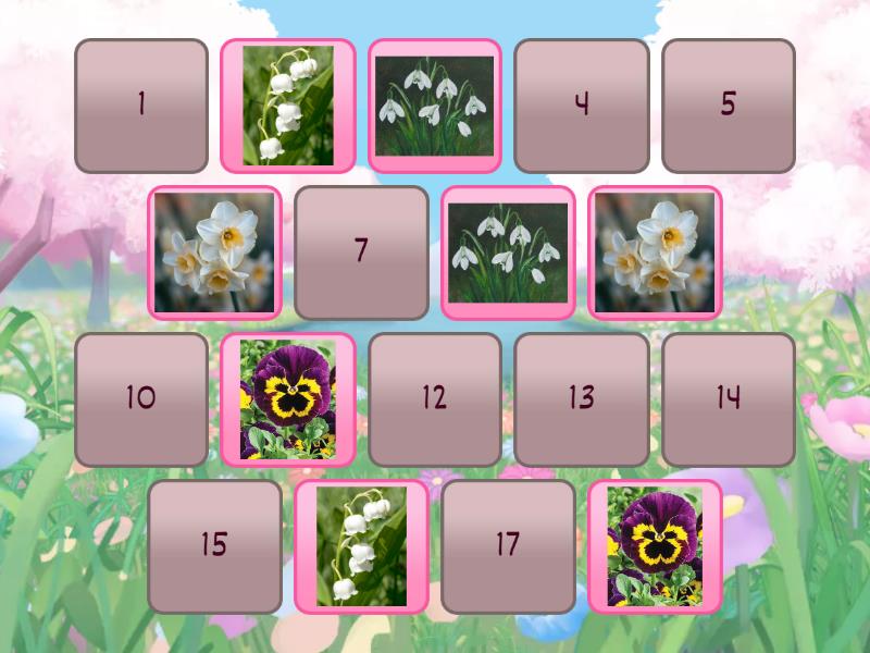 Spring flowers - memory game - Matching pairs