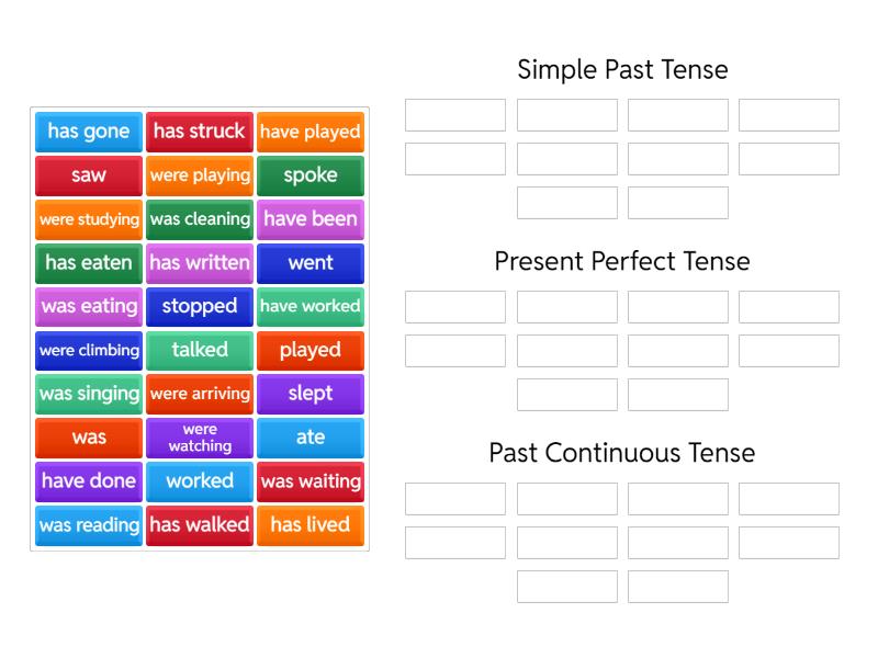 Tenses Sort - Group sort