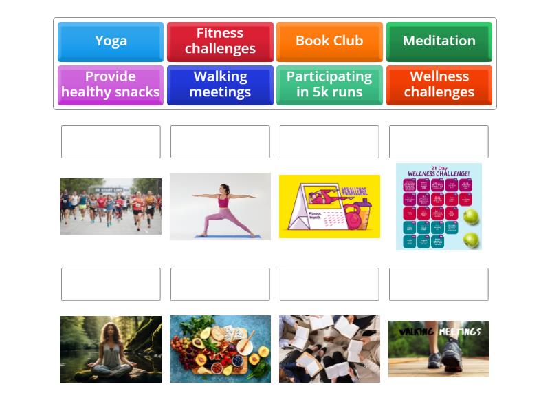 Wellness activities vocabulary - Match up