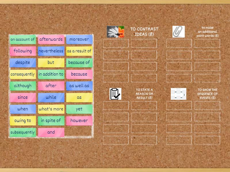 B2.7 GE U9a linking words - Group sort