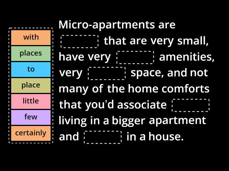 Tokyo micro-apartments – level 3 - Complete the sentence