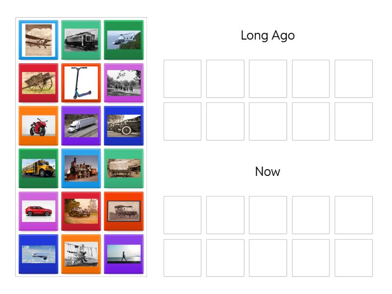 Transportation Long Ago and Now - Group sort
