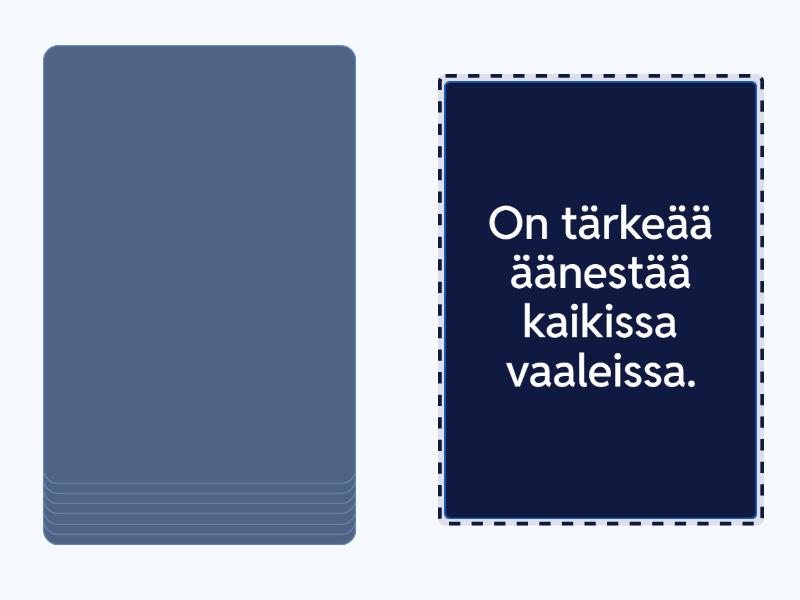 Oletko samaa mieltä vai eri mieltä? Miksi? - Korttipakka