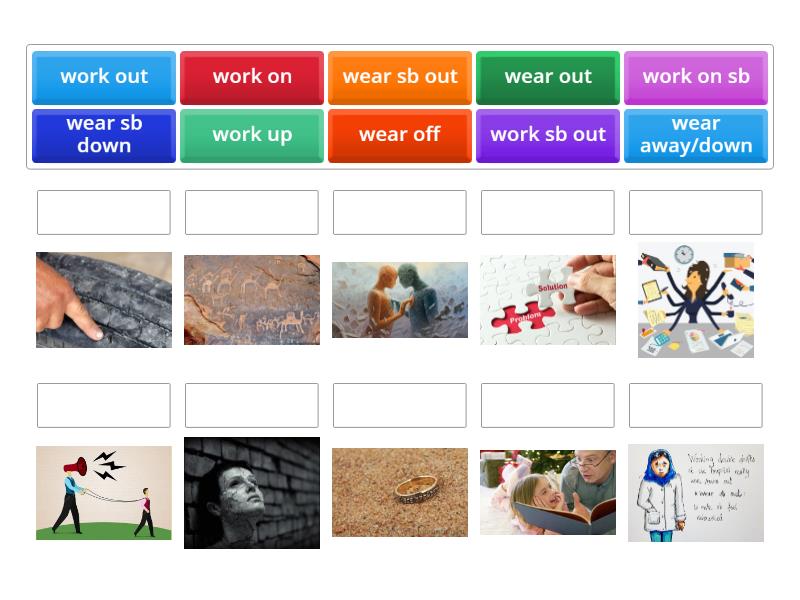Phrasal verbs with Wear and Work - Une las parejas