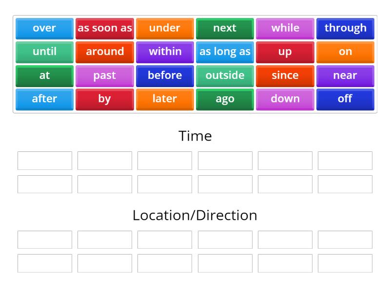 Prepositions of Time and Location/Direction: Module 6 Week 3 ...