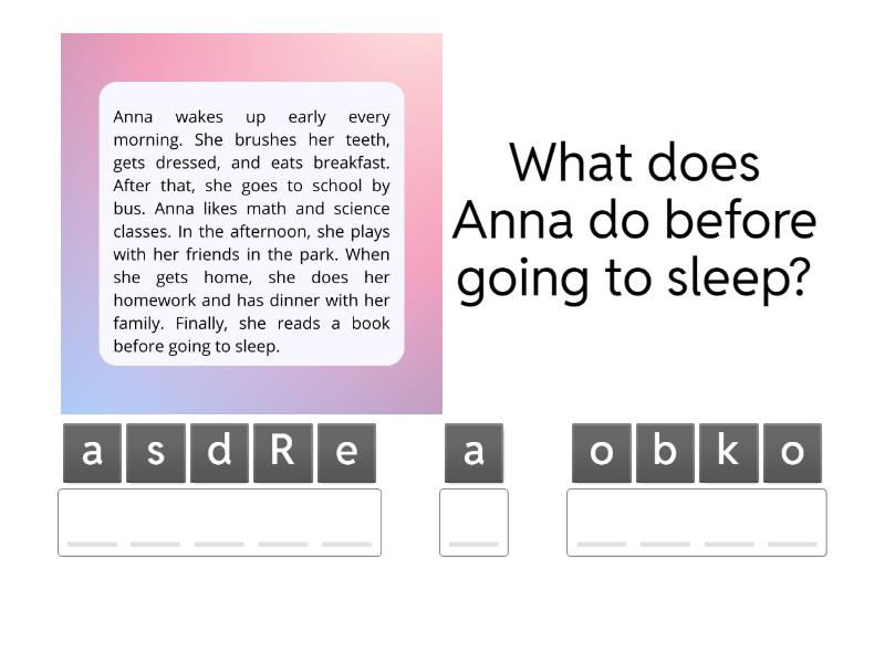 Understanding Simple Descriptive Texts - Anagram
