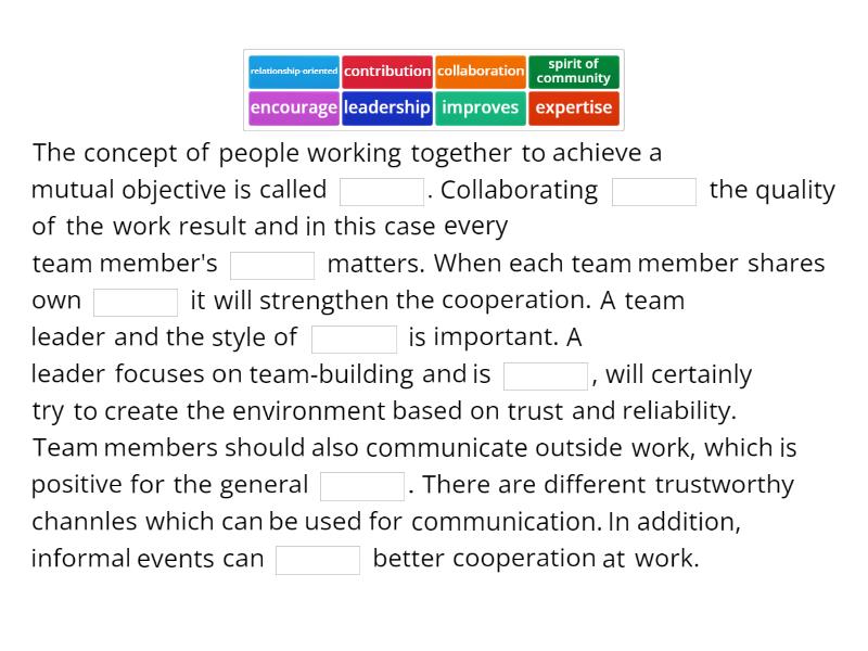 Collaboration - Complete the sentence